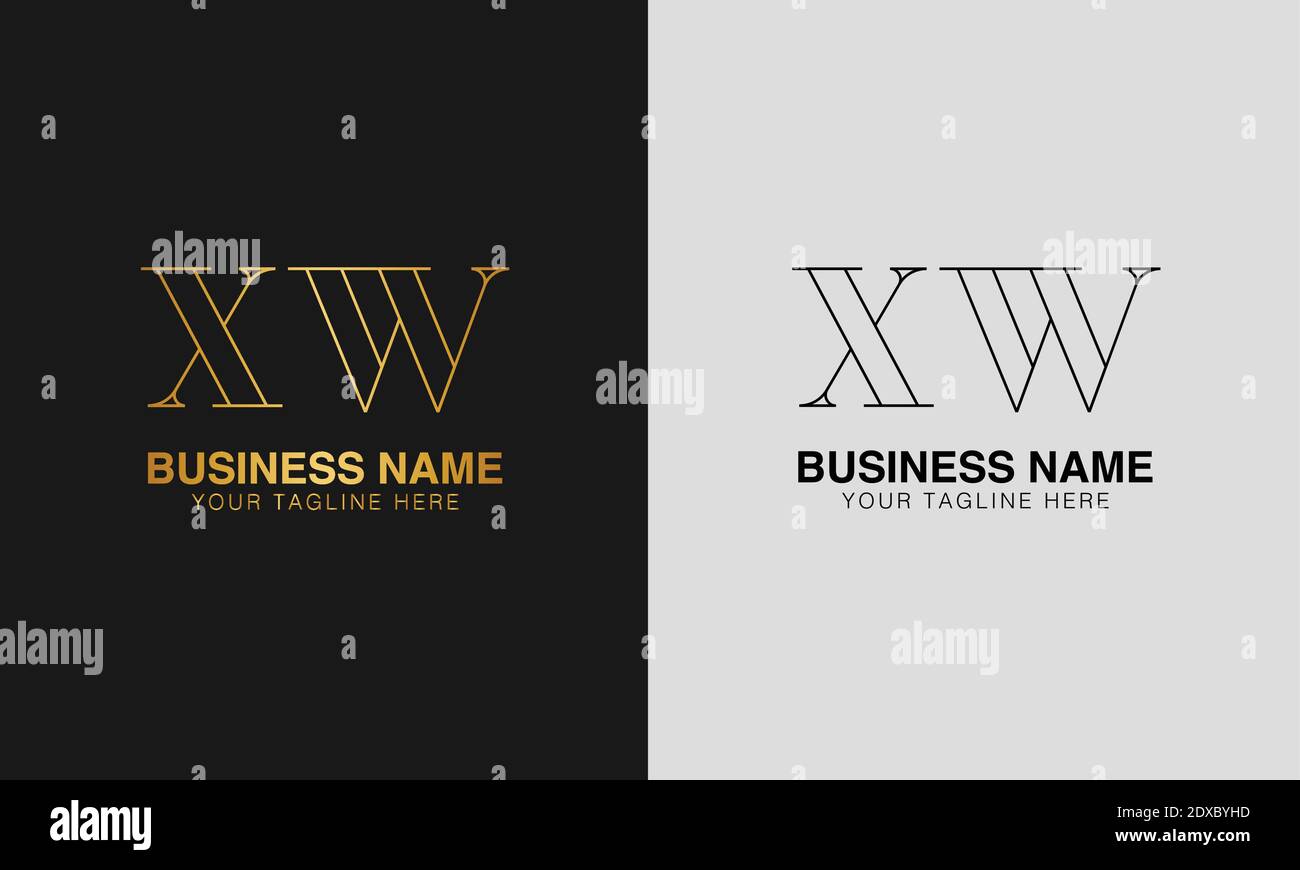 XW X W initial based abstract modern minimal creative logo, vector ...
