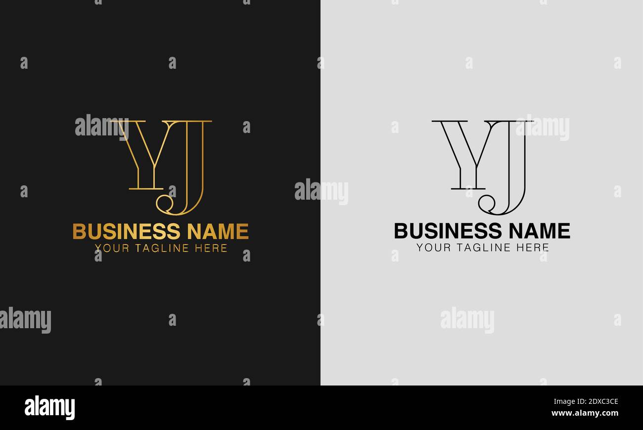 YJ Y J initial based abstract modern minimal creative logo, vector ...
