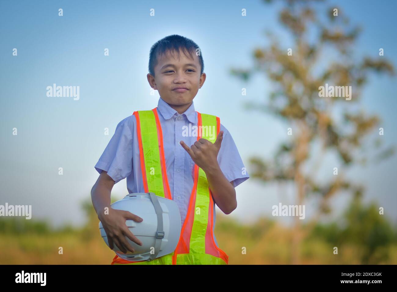 Boy Engineer construction fill happy smile fun in action Engineering ...