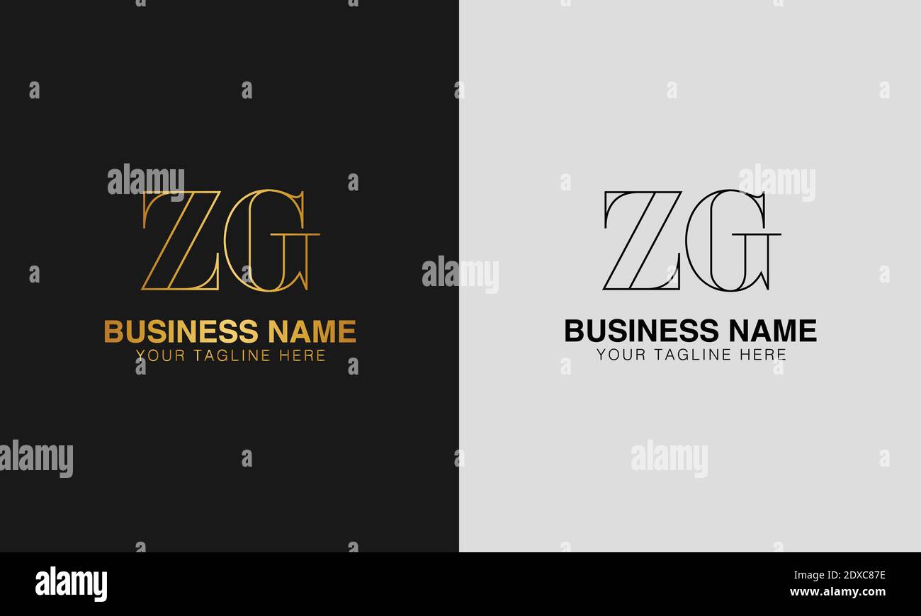 ZG Z G initial based abstract modern minimal creative logo, vector ...
