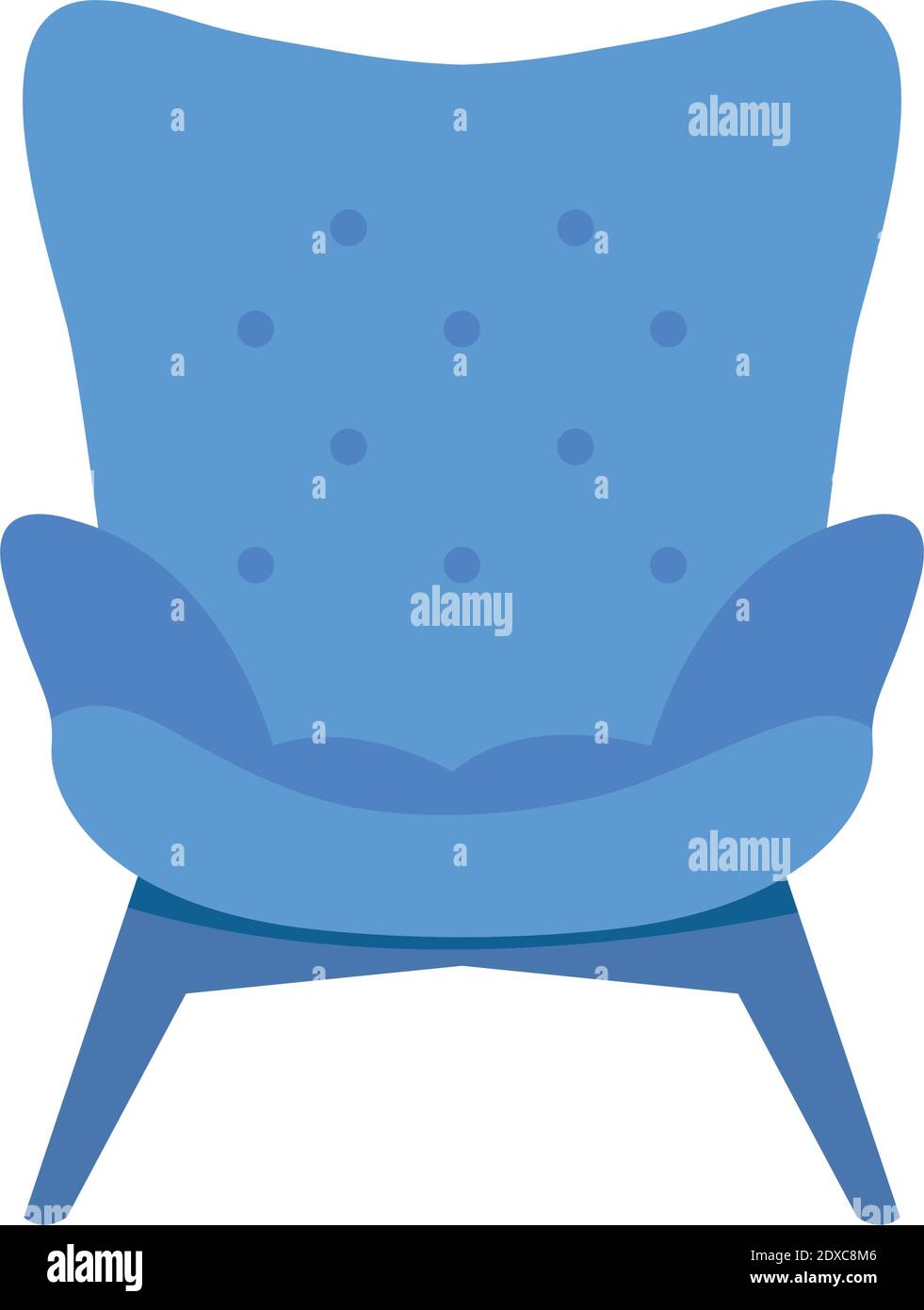 blue wing chair icon over white background, colorful design, vector ...