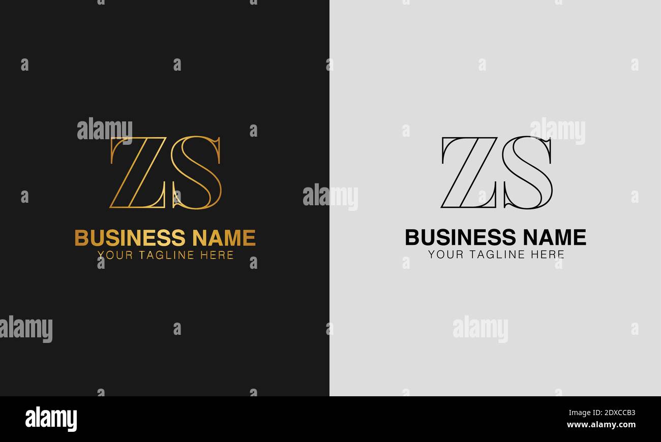ZS Z S initial based abstract modern minimal creative logo, vector template image. luxury ...
