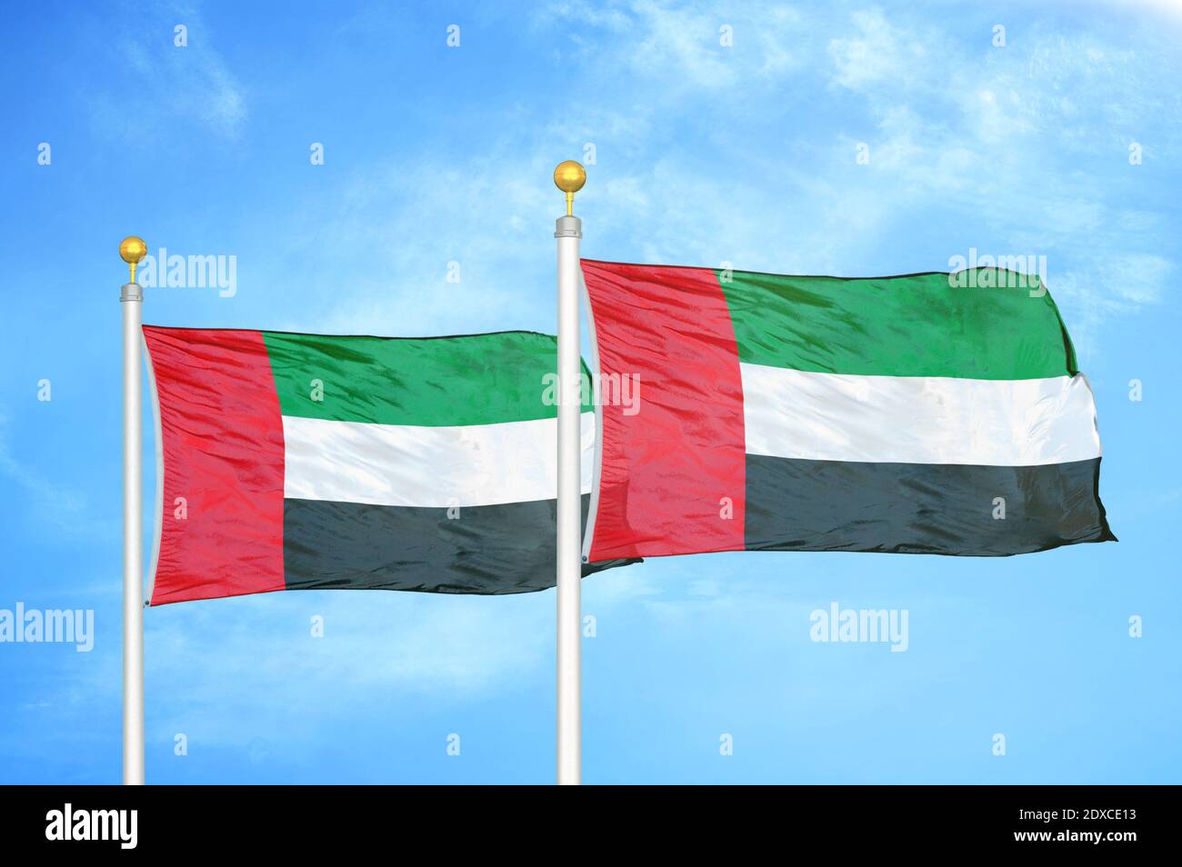 United Arab Emirates two flags Stock Photo - Alamy