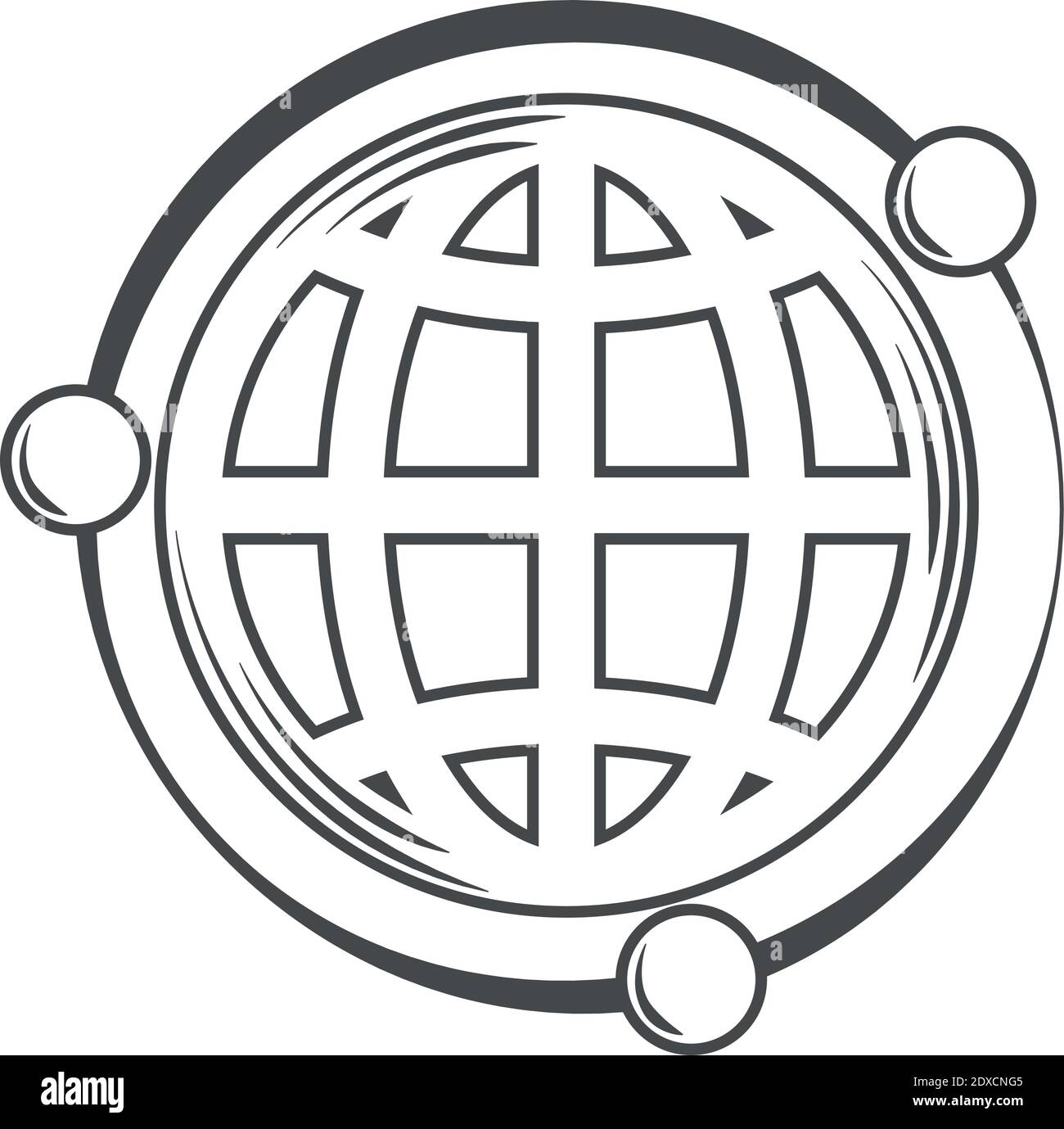 globe map world connection around pointer vector illustration icon ...