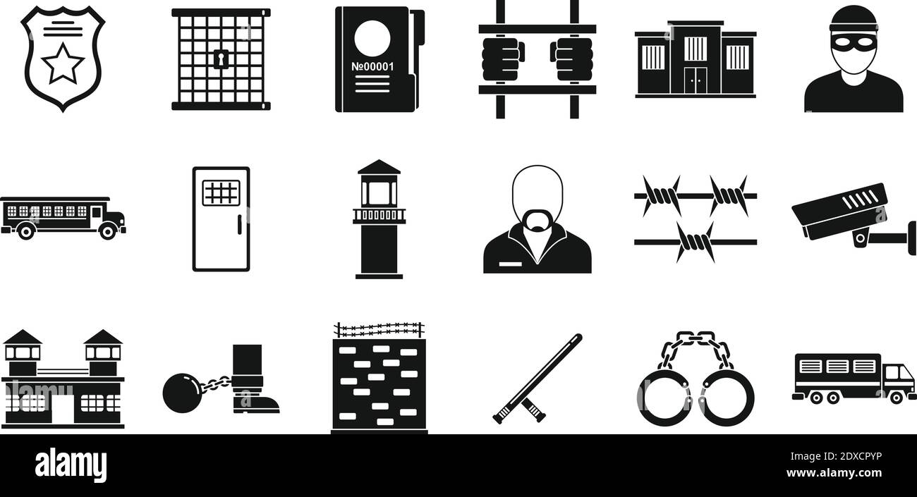 Prison arrest icons set, simple style Stock Vector Image & Art - Alamy