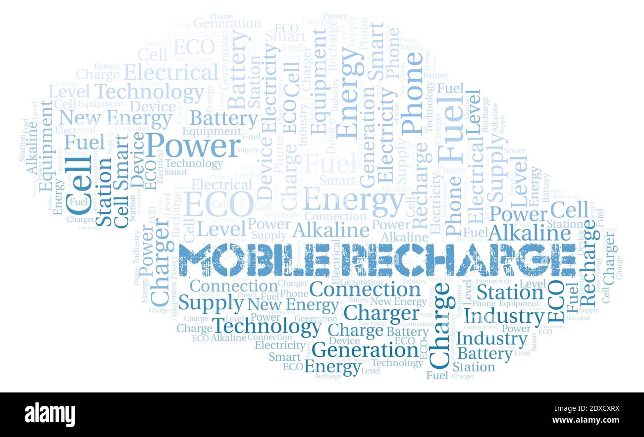 Mobile Recharge typography word cloud create with text only Stock Photo ...