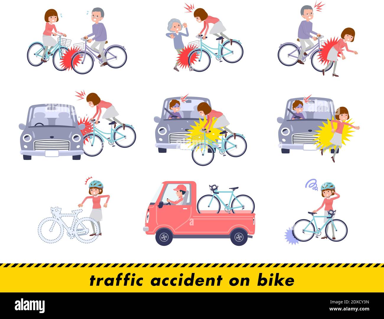 Bicycle accident Stock Vector Images - Alamy