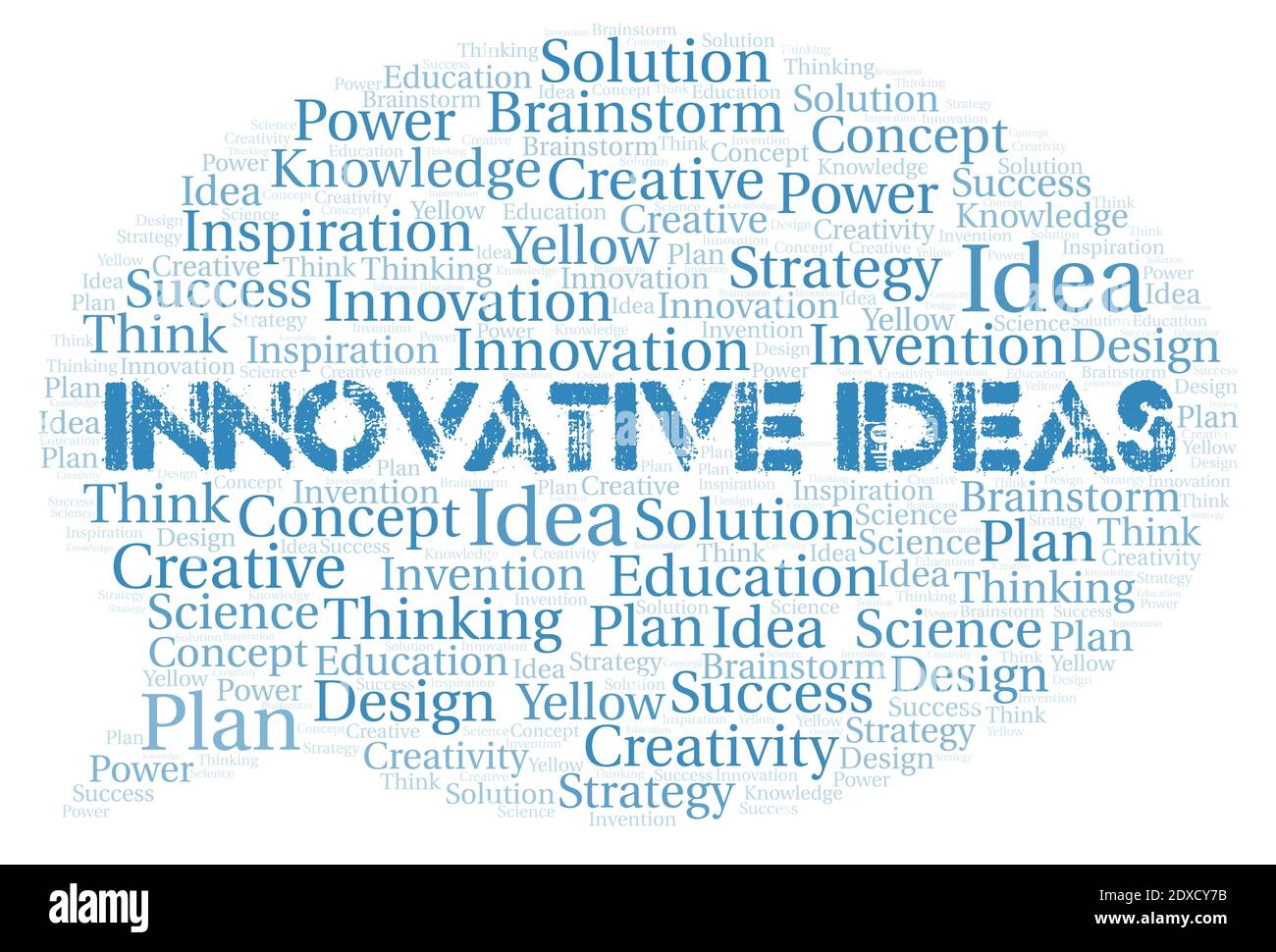 Innovative Ideas typography word cloud create with text only Stock ...