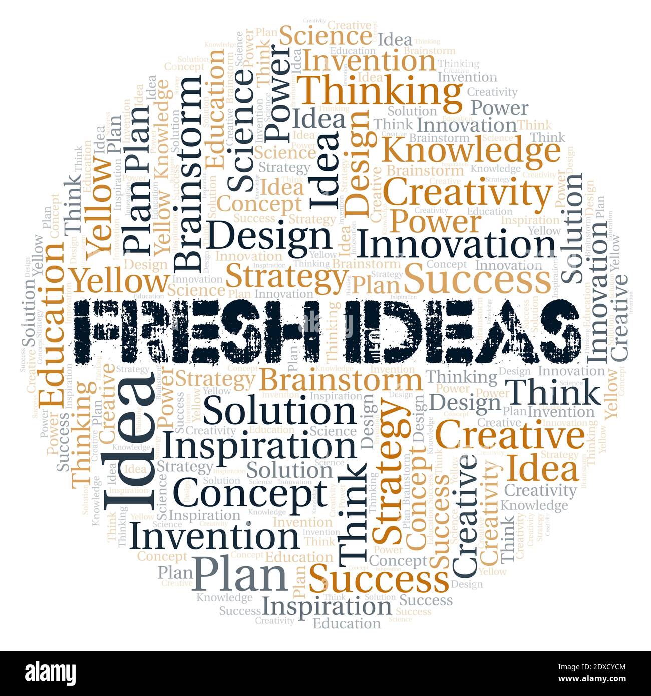 Fresh Ideas typography word cloud create with text only Stock Photo - Alamy