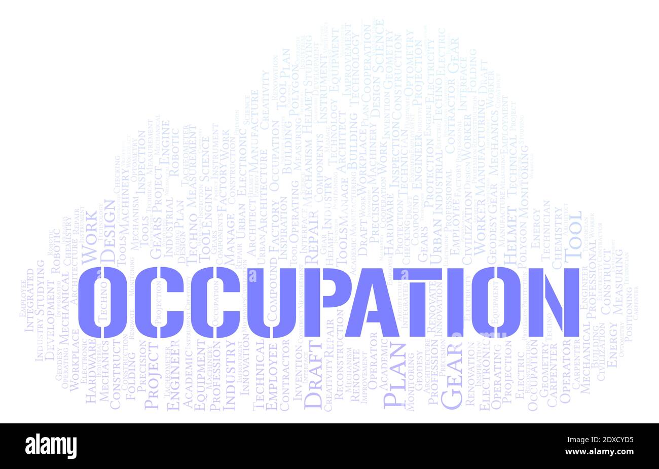 Occupation typography word cloud create with text only Stock Photo - Alamy