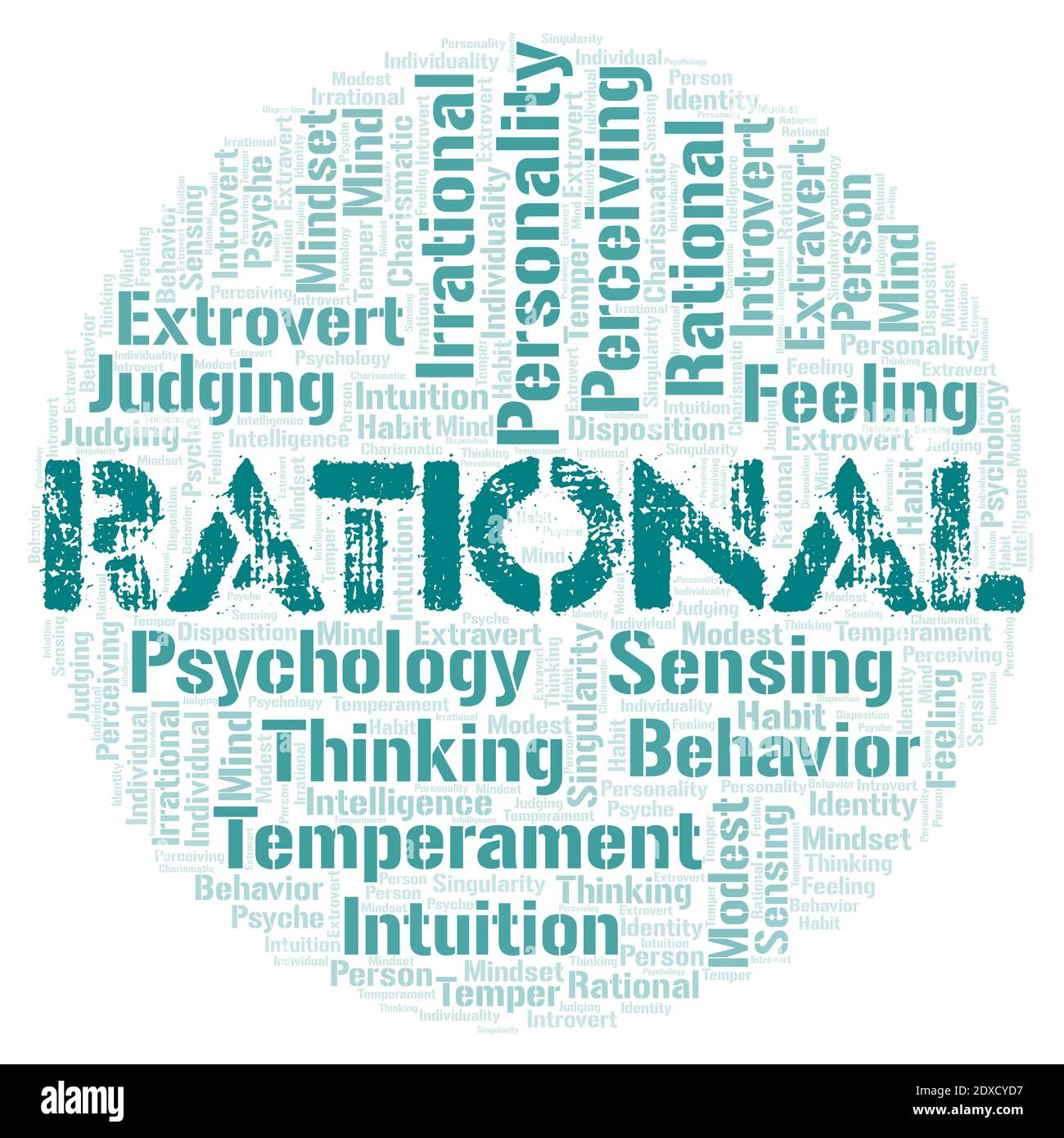 Rational typography word cloud create with text only Stock Photo - Alamy