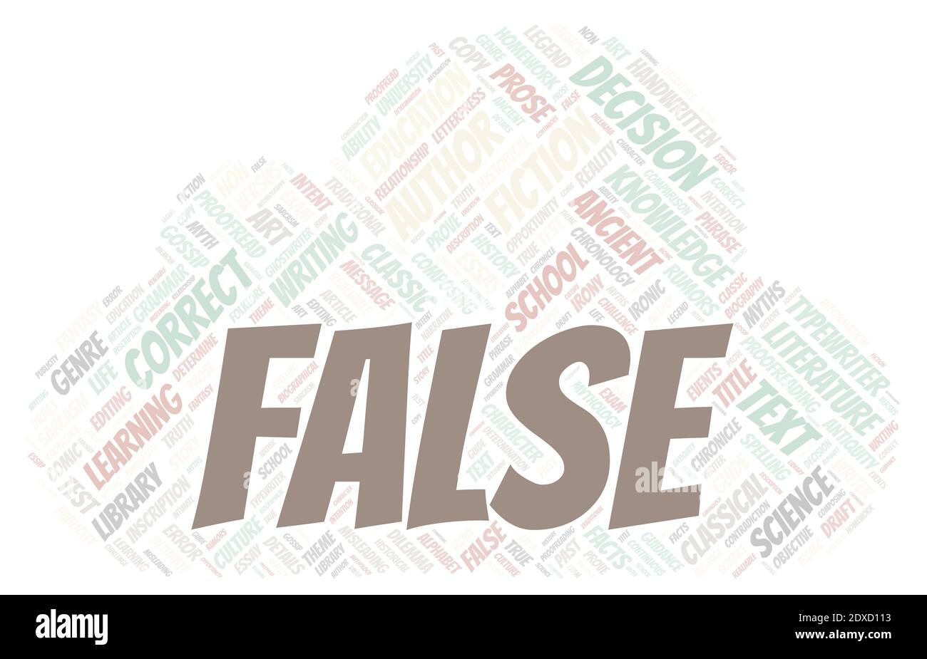 False typography word cloud create with text only Stock Photo - Alamy