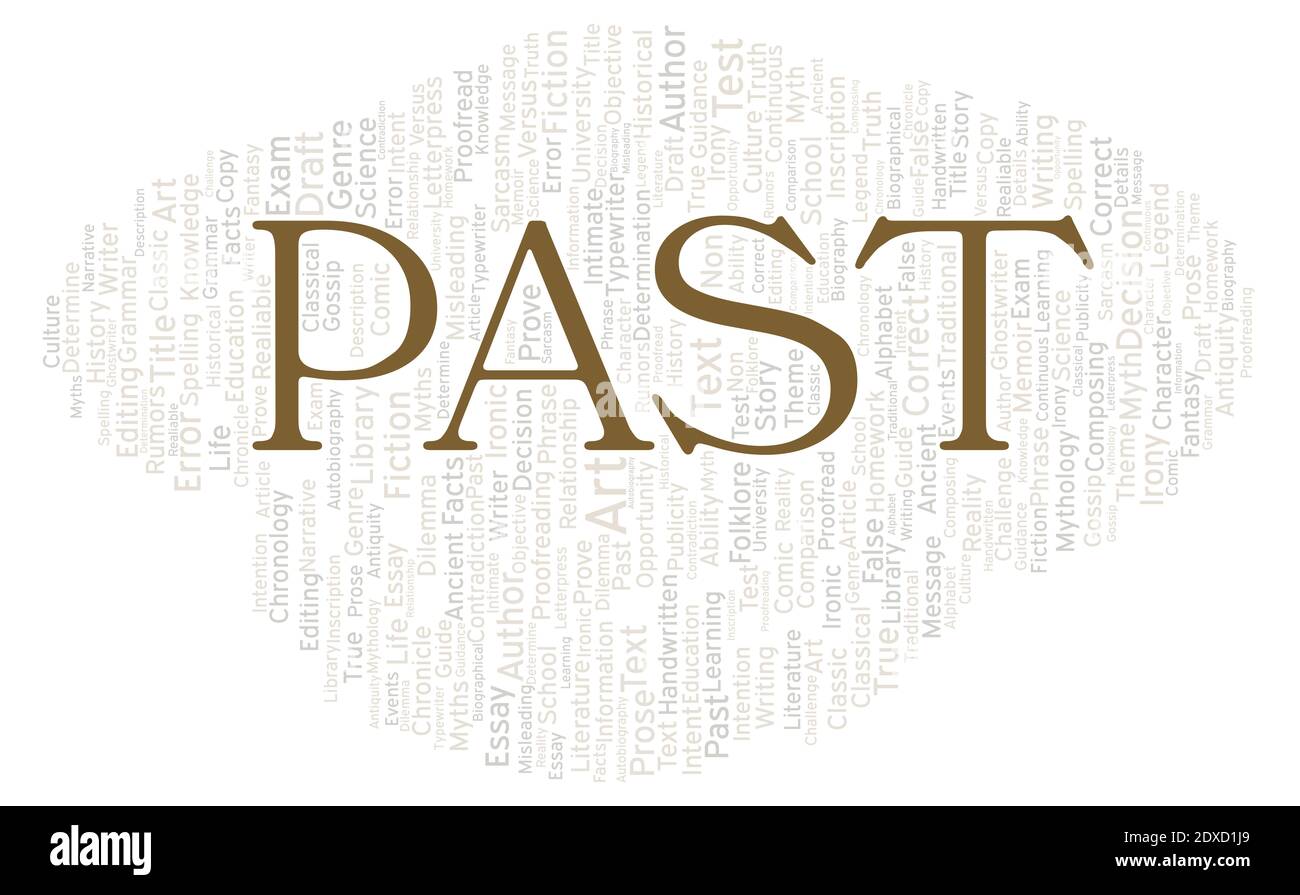 Past typography word cloud Cut Out Stock Images & Pictures - Alamy