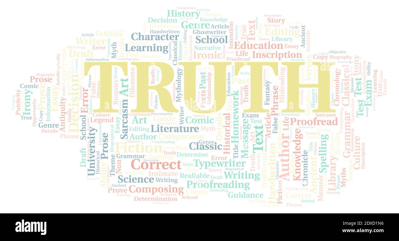 Truth typography word cloud create with text only Stock Photo - Alamy