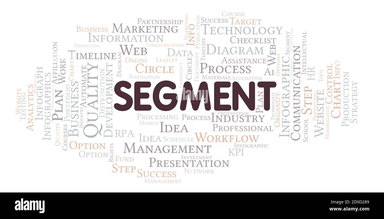 Segment typography word cloud create with text only Stock Photo - Alamy