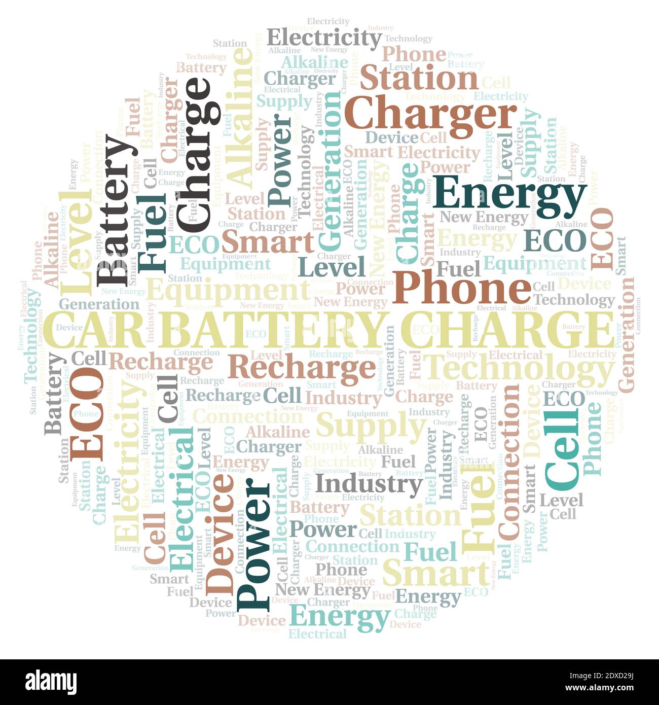 Car Battery Charge typography word cloud create with text only Stock ...