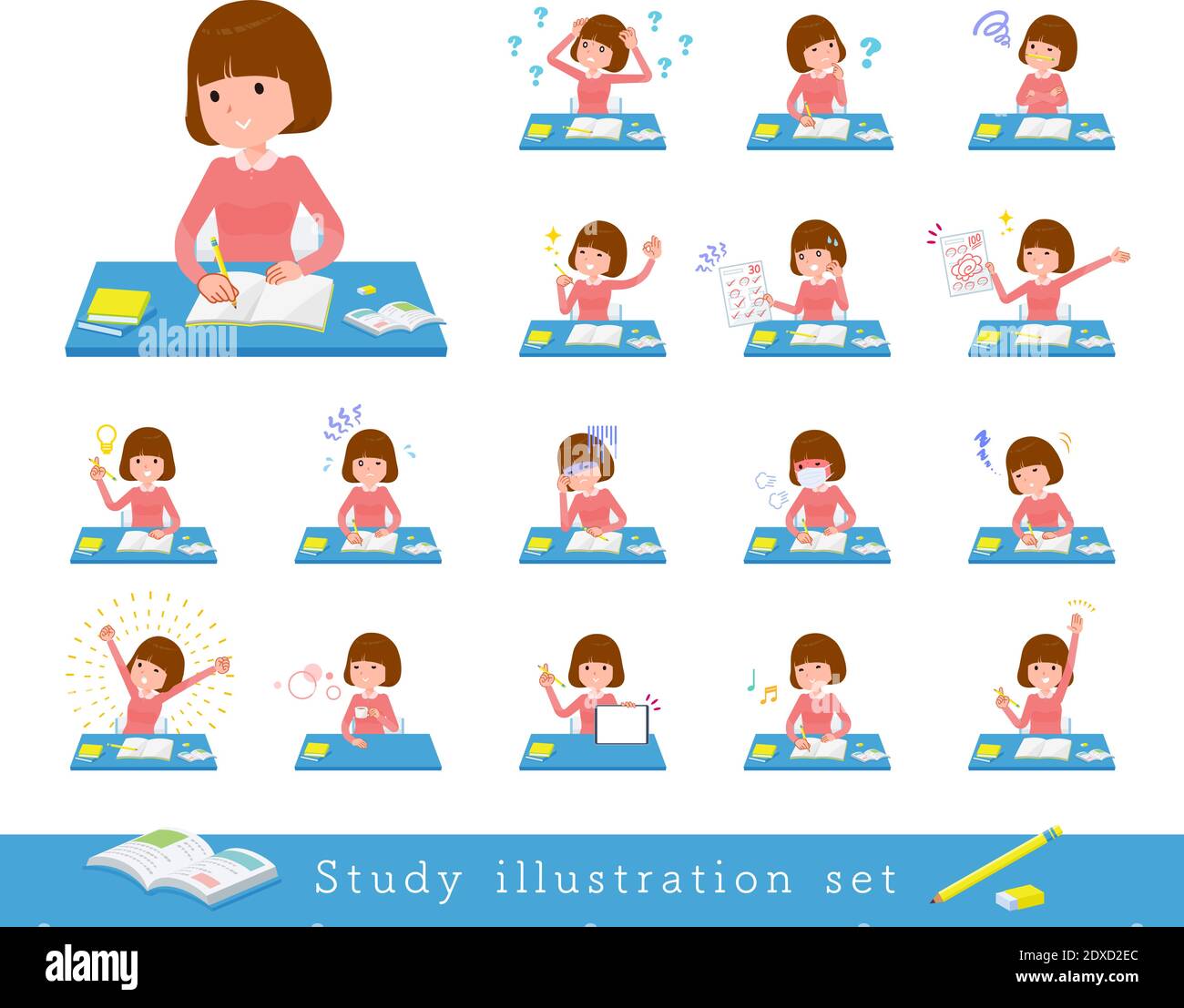 Study fatigue Stock Vector Images - Alamy