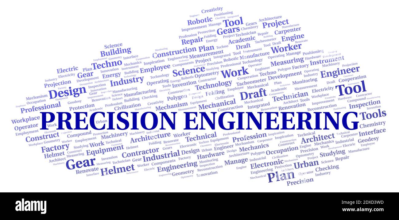 Precision Engineering typography word cloud create with text only Stock ...