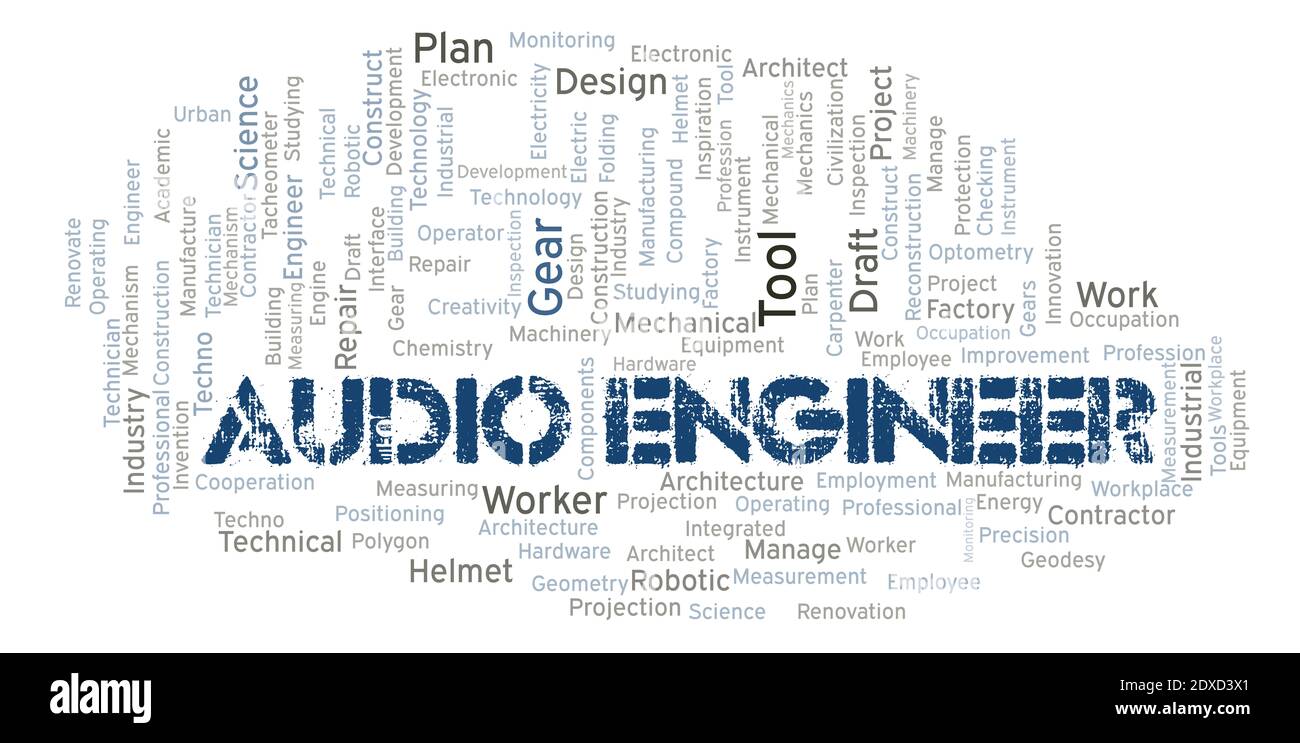 Audio Engineer typography word cloud create with text only Stock Photo ...