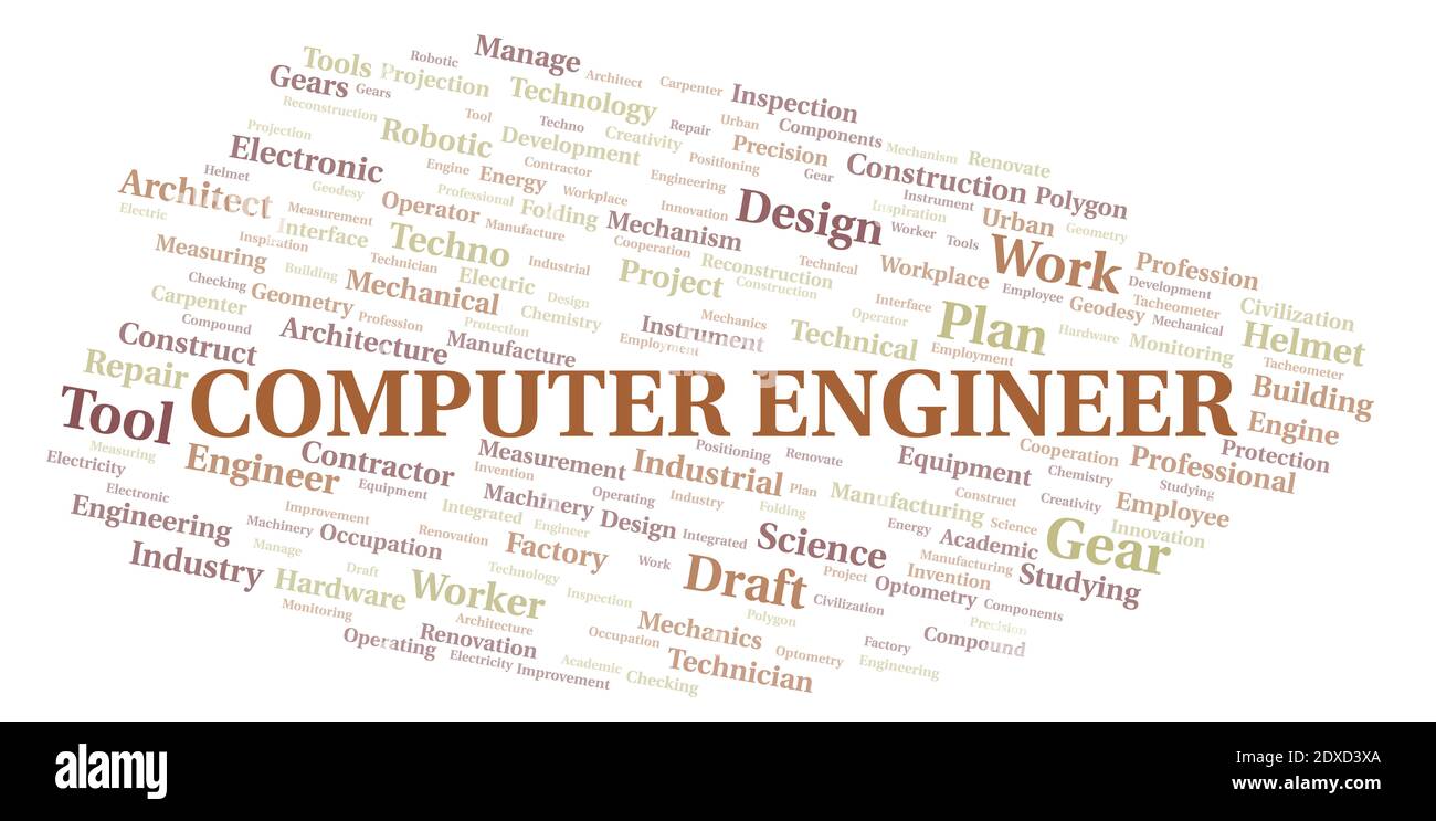 Engineer typography word cloud hi-res stock photography and images - Alamy