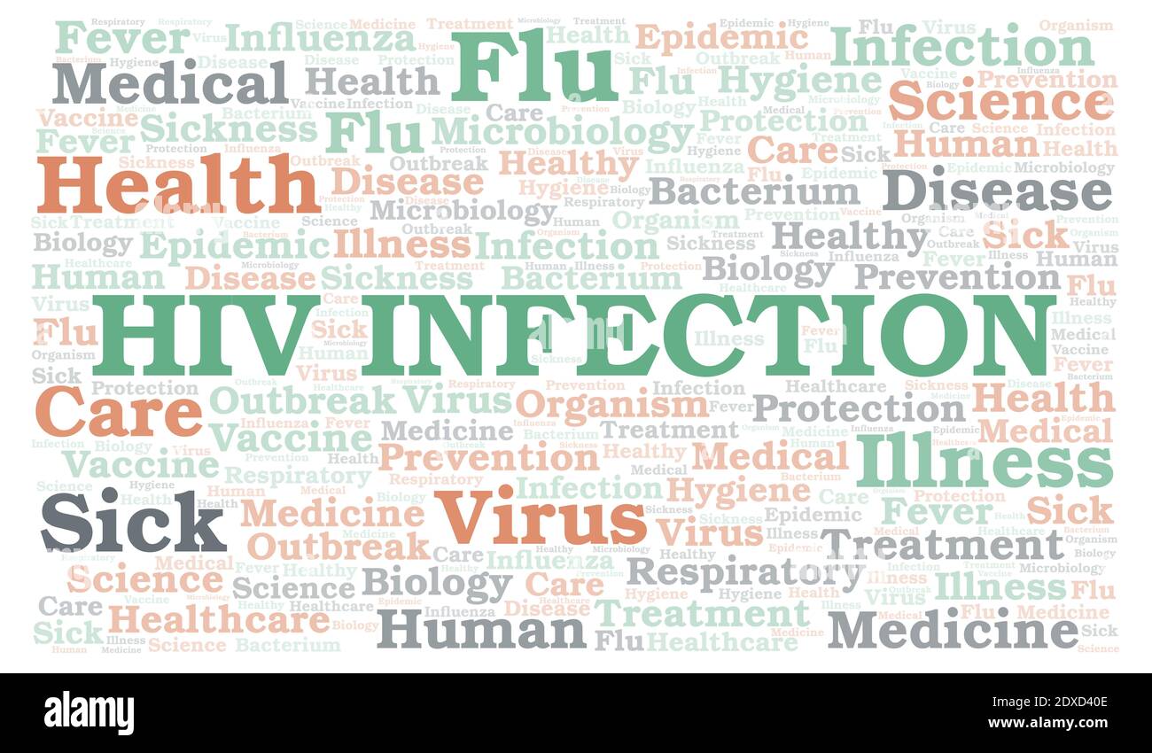 Hiv Infection typography word cloud create with text only Stock Photo ...