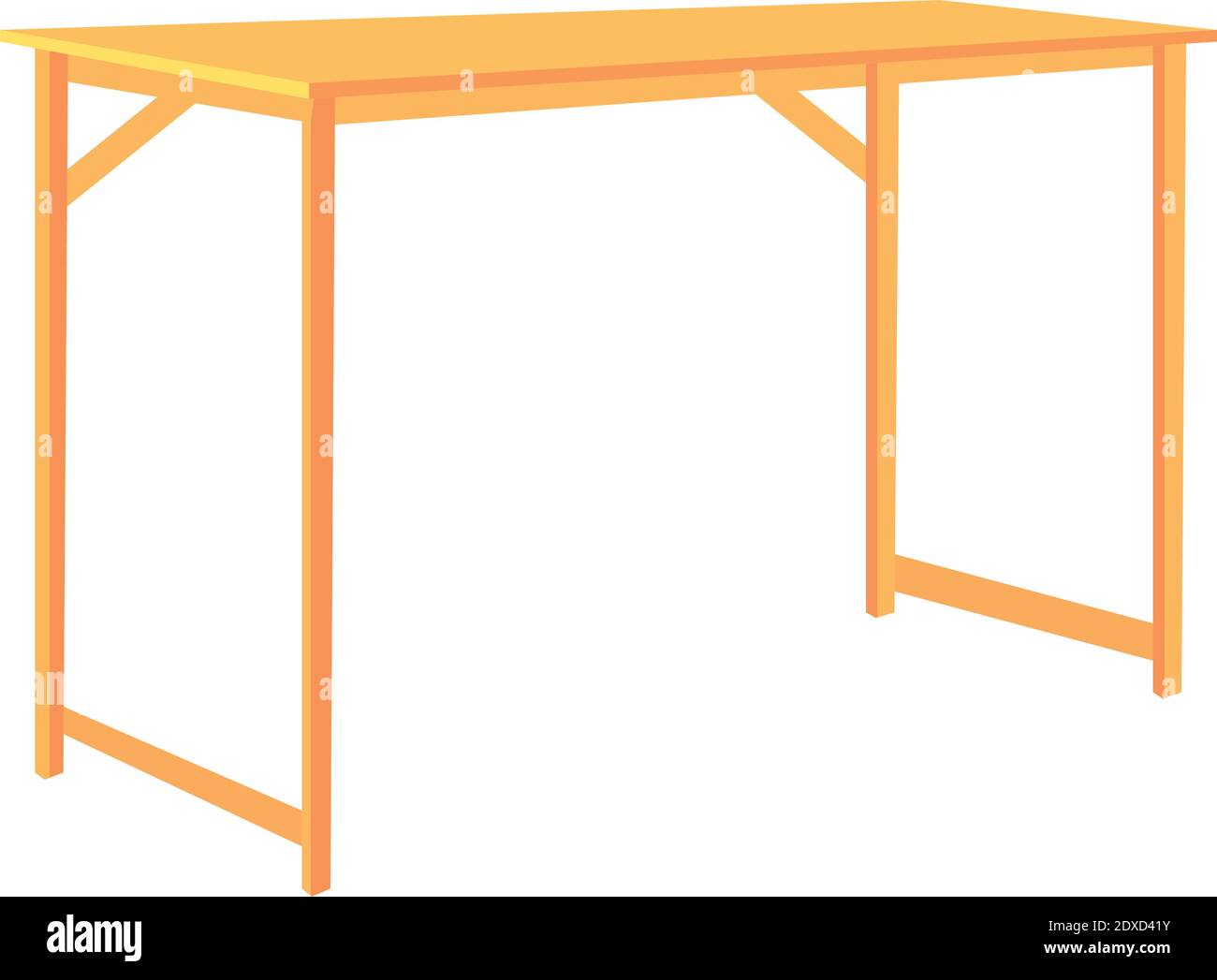 yellow desk table icon over white background, colorful design, vector ...