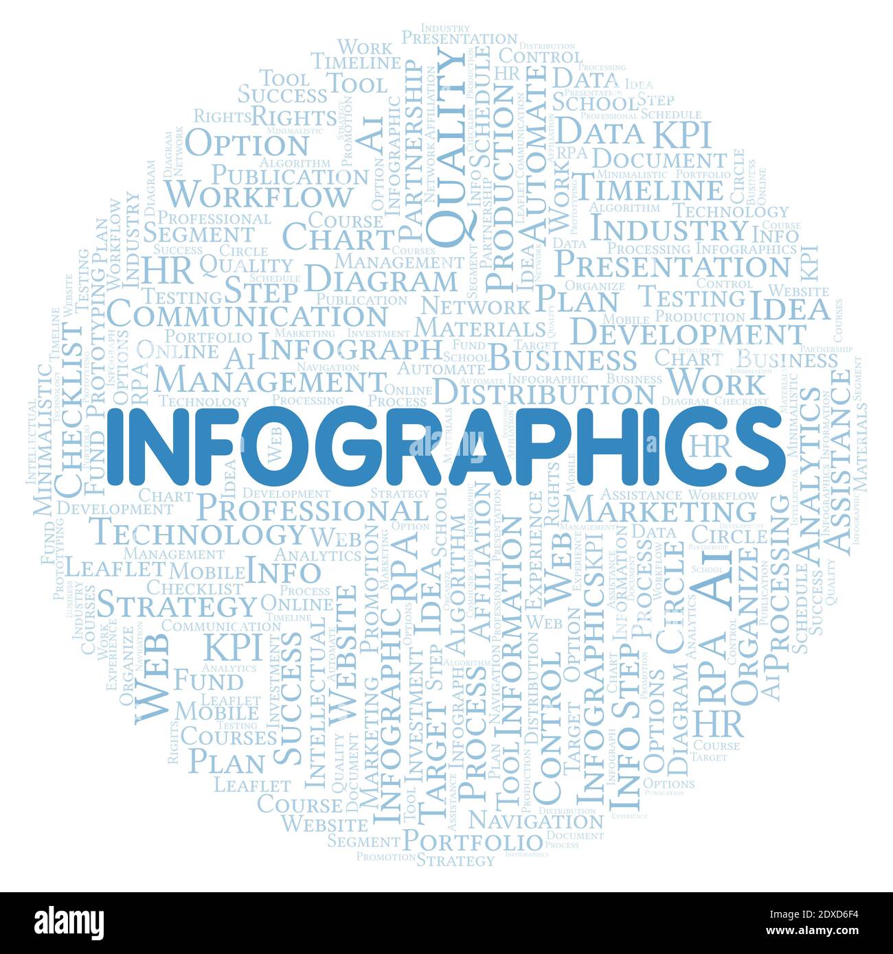 Infographics typography word cloud create with text only Stock Photo ...