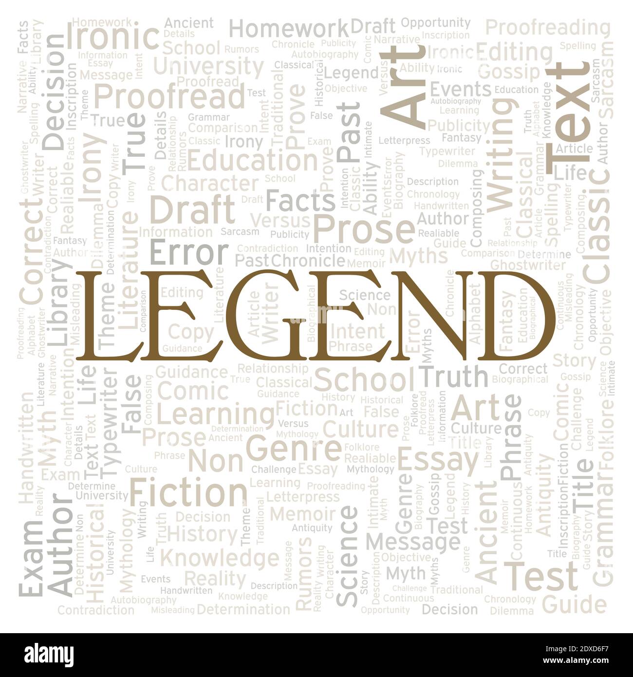 Legend typography word cloud create with text only Stock Photo - Alamy