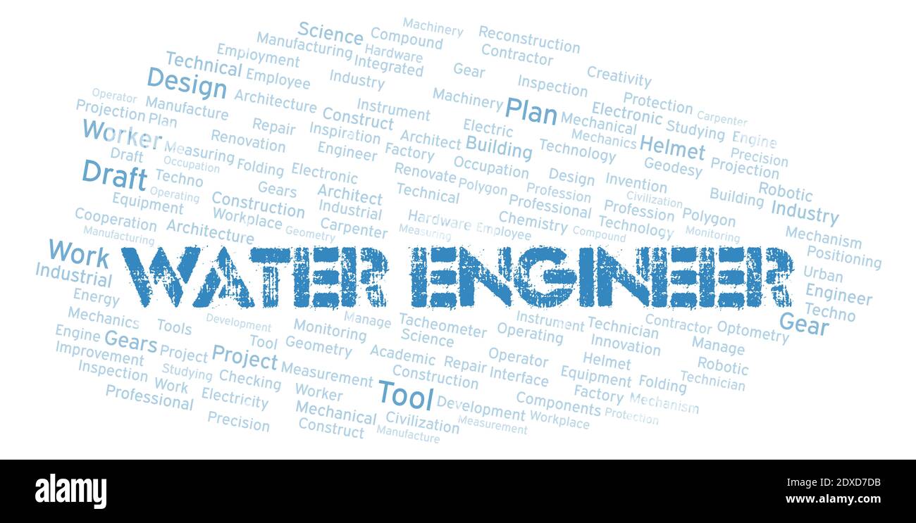 Water Engineer typography word cloud create with text only Stock Photo ...