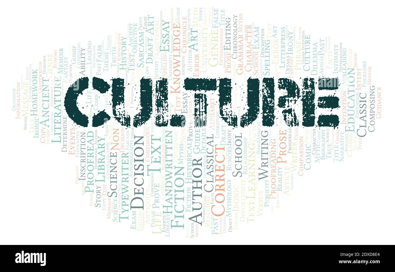 Culture typography word cloud create with text only Stock Photo - Alamy