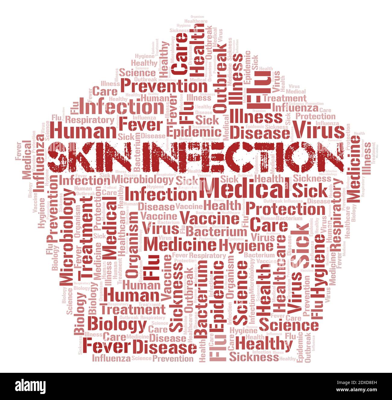 Skin Infection typography word cloud create with text only Stock Photo - Alamy