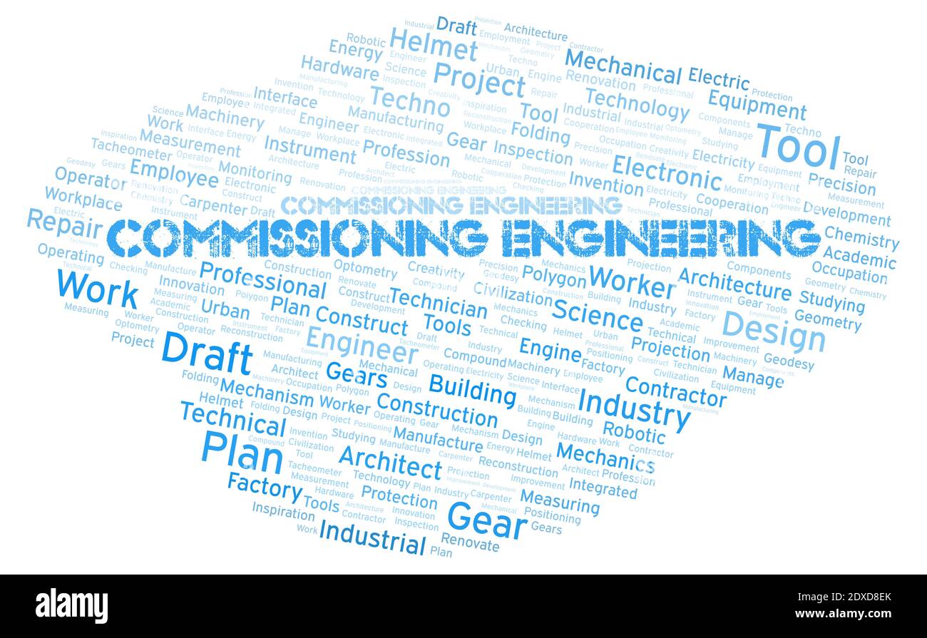 Commissioning Engineering typography word cloud create with text only ...