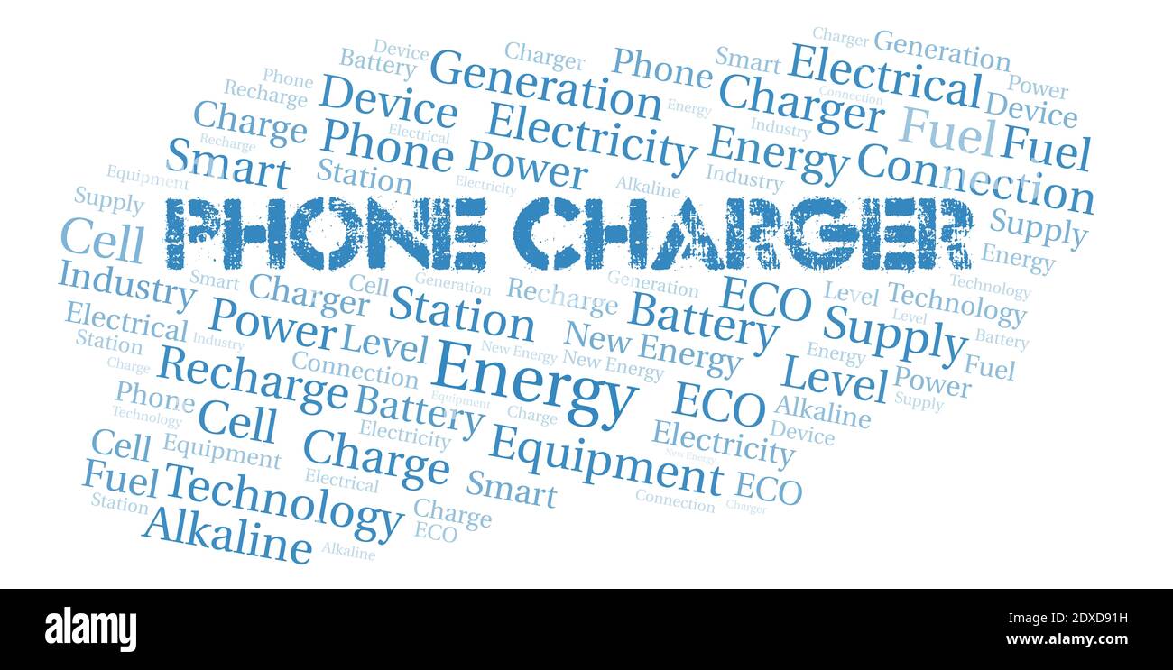 Phone charger word cloud hi-res stock photography and images - Alamy