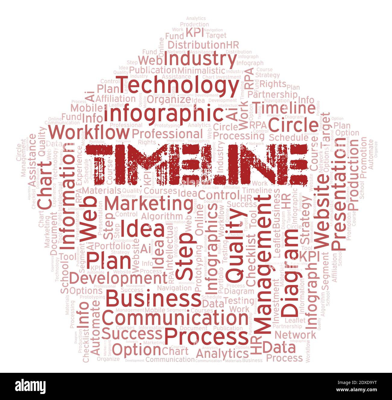 Timeline typography word cloud create with text only Stock Photo - Alamy