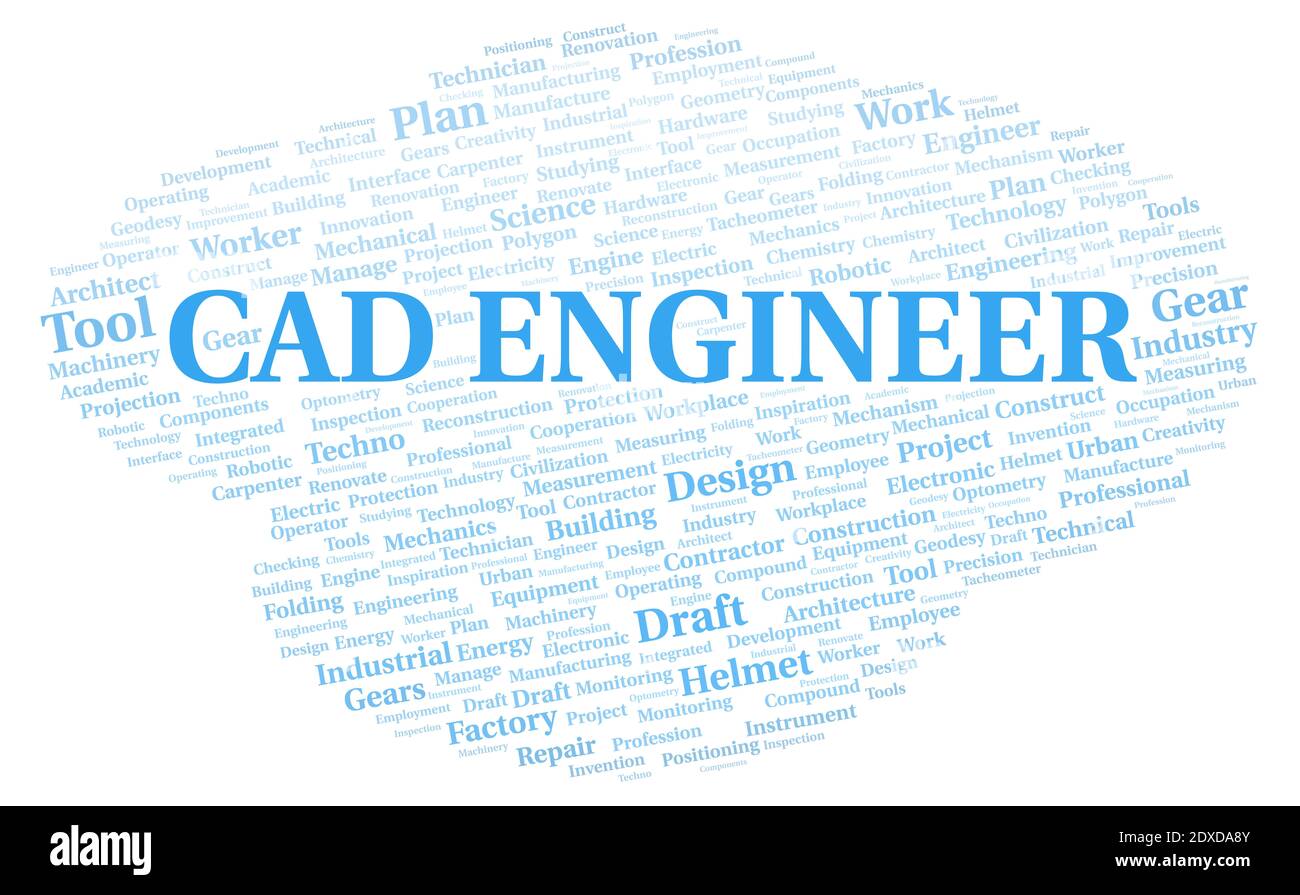 Cad Engineer typography word cloud create with text only Stock Photo ...