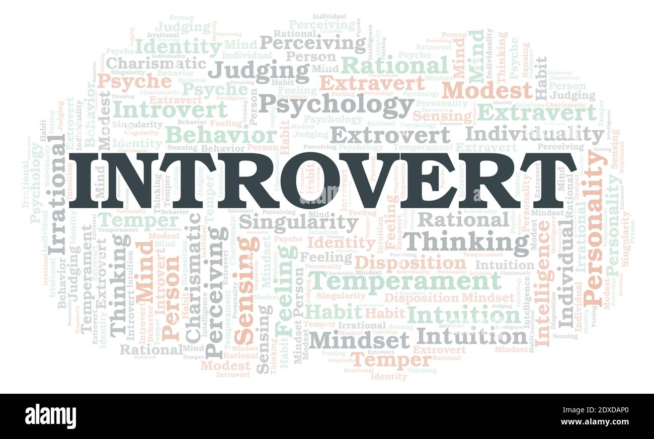 Introvert typography word cloud create with text only Stock Photo - Alamy