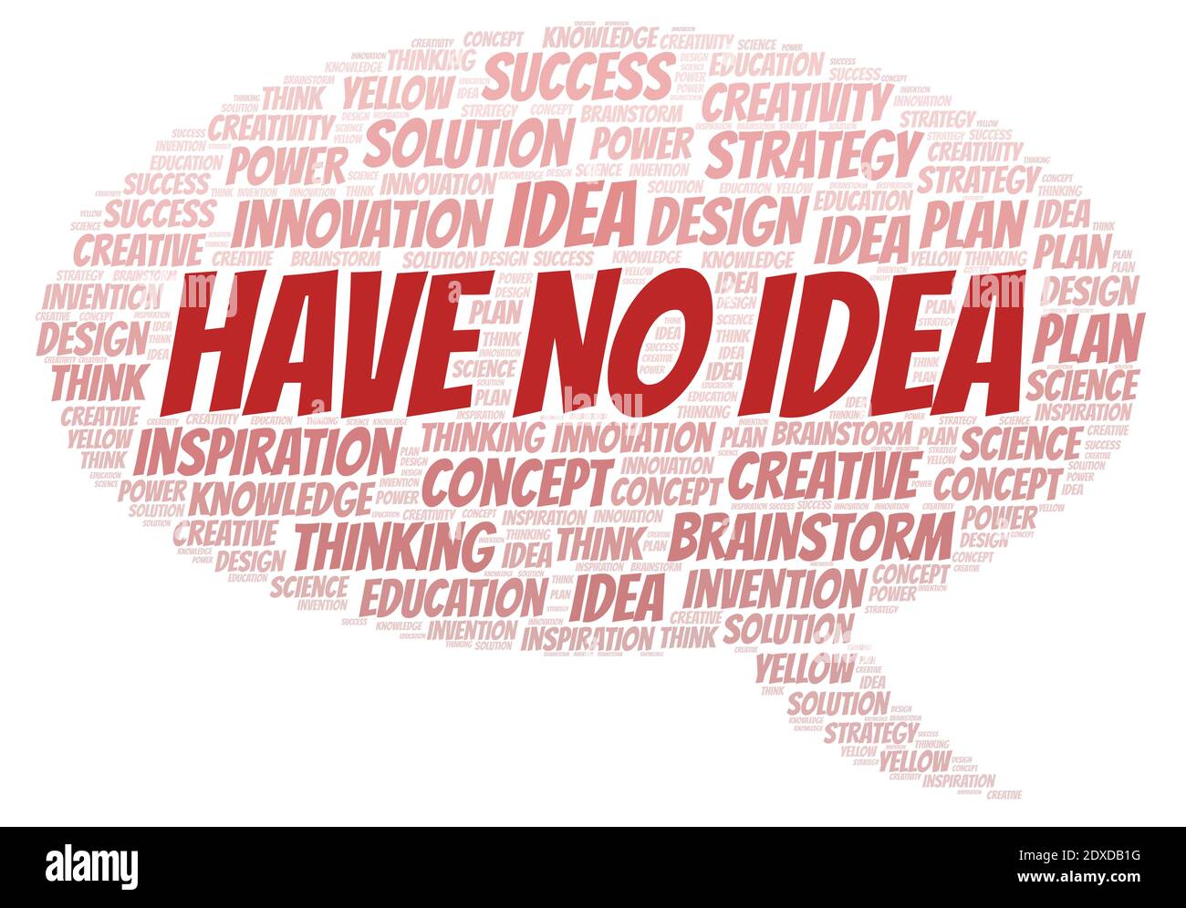 Have No Idea typography word cloud create with text only Stock Photo ...