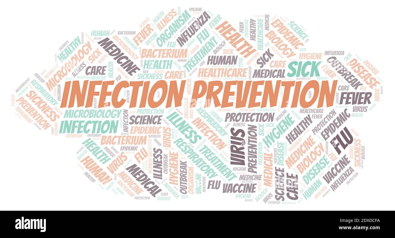 Infection Prevention typography word cloud create with text only Stock ...