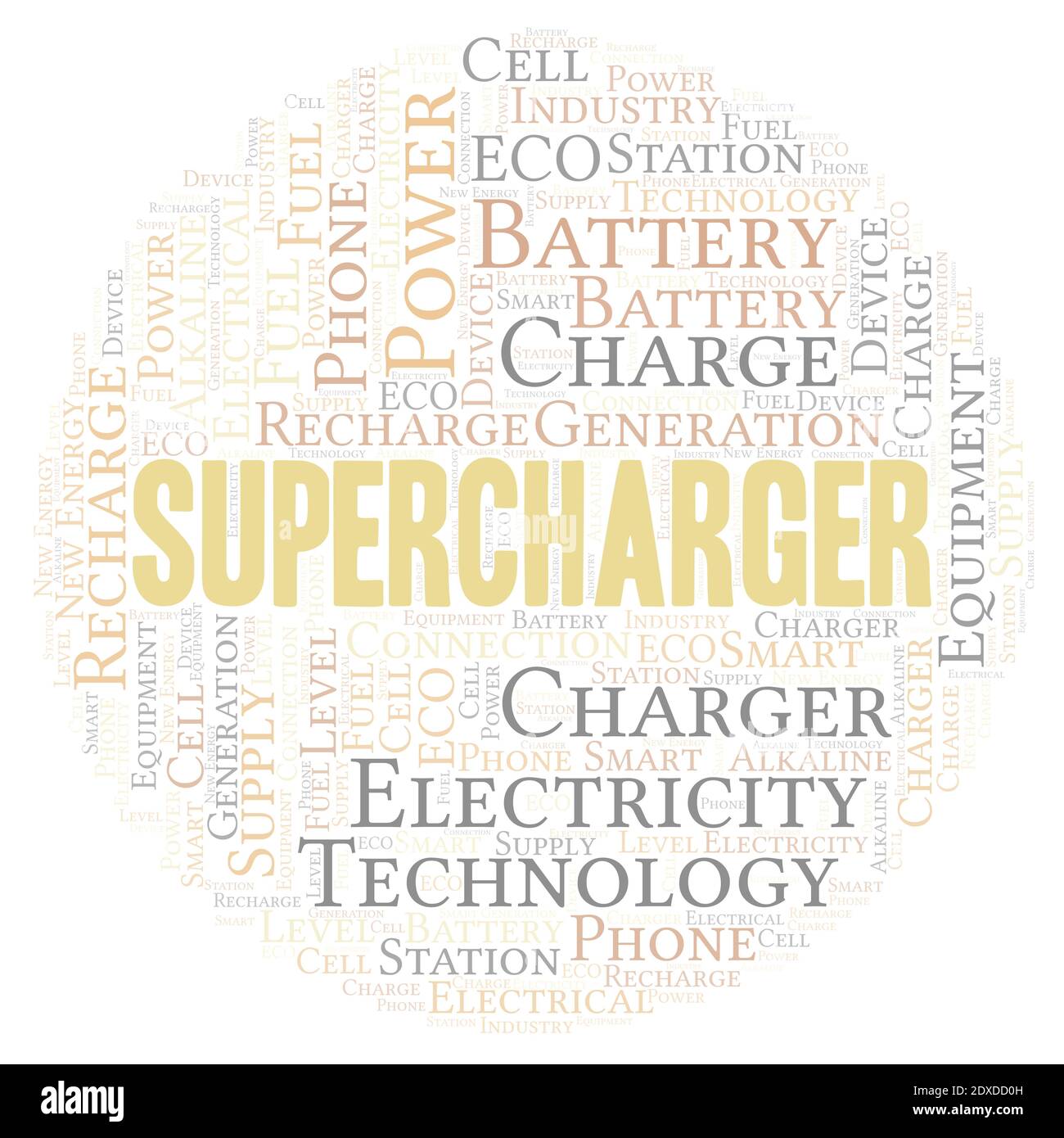 Supercharger typography word cloud create with text only Stock Photo ...