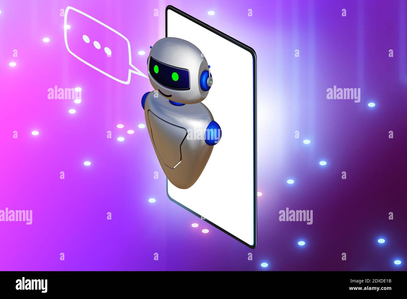 Concept of the chat bot - 3d rendering Stock Photo - Alamy