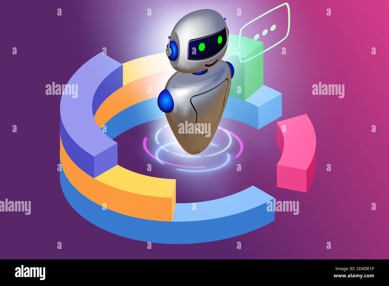 Concept of the chat bot - 3d rendering Stock Photo - Alamy