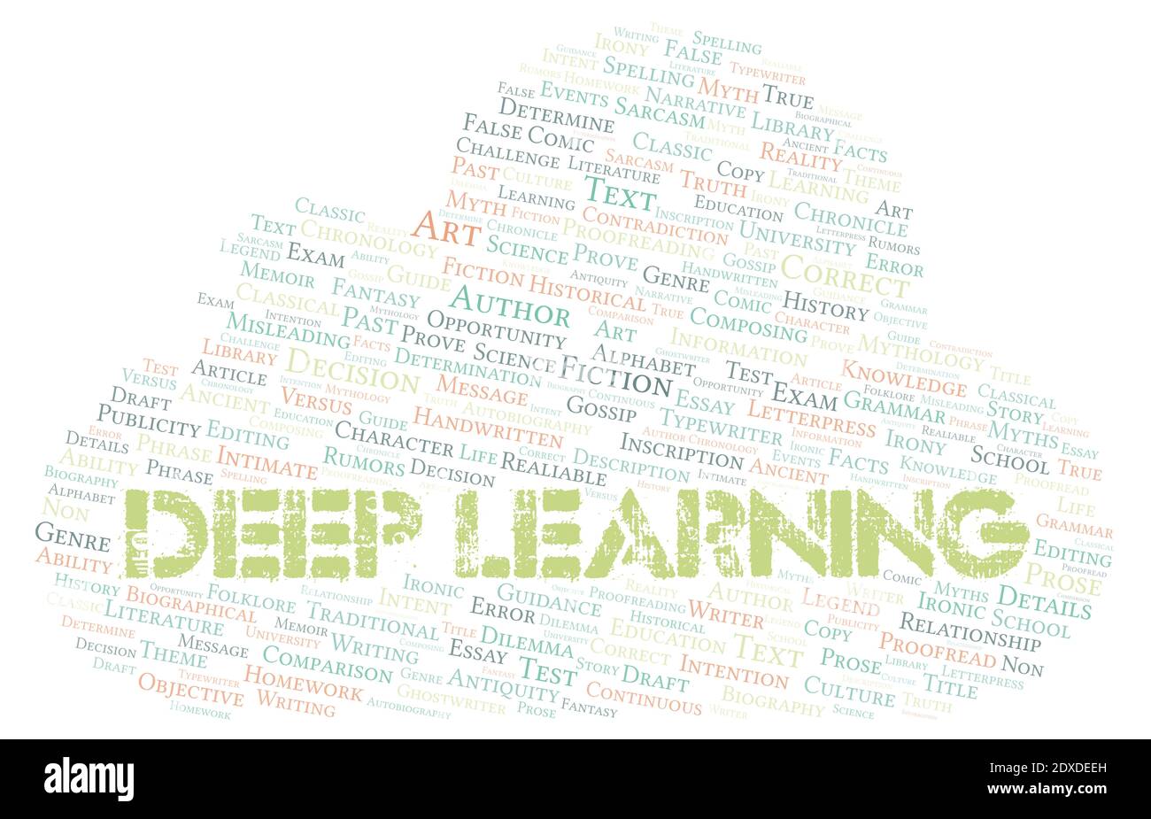 Deep Learning typography word cloud create with text only Stock Photo ...