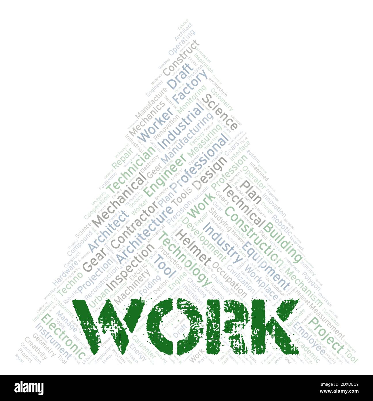 Work typography word cloud create with text only Stock Photo - Alamy