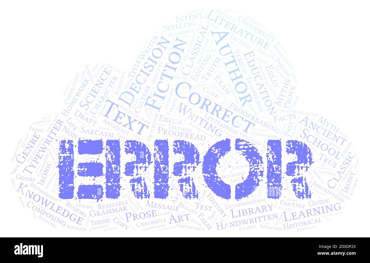 Error typography word cloud create with text only Stock Photo - Alamy