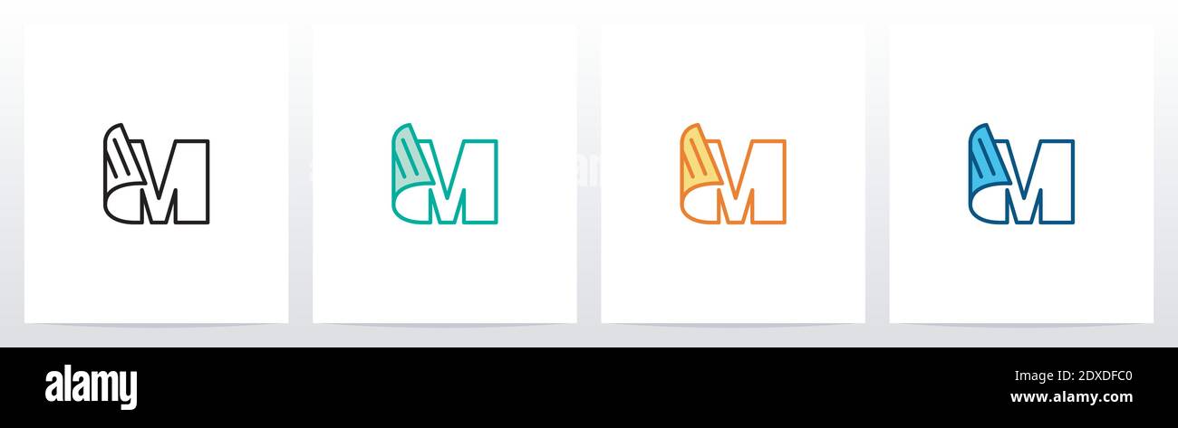 Folded Paper On Letter M Stock Vector Image & Art - Alamy