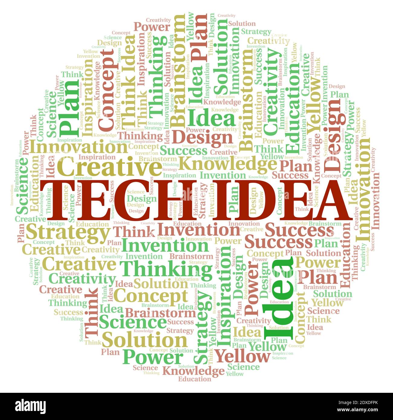 Tech Idea typography word cloud create with text only Stock Photo - Alamy