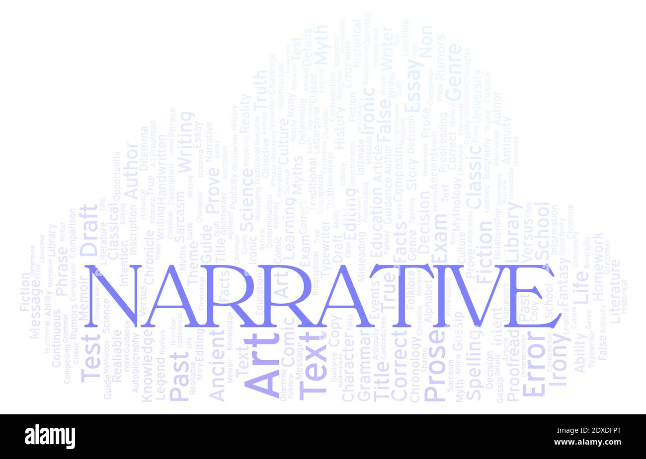 Narrative typography word cloud create with text only Stock Photo - Alamy