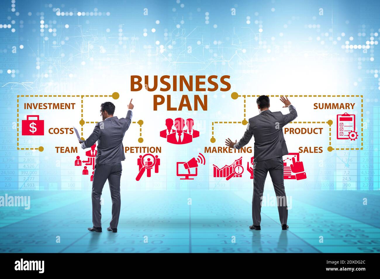 Business plan concept with the businessman Stock Photo - Alamy