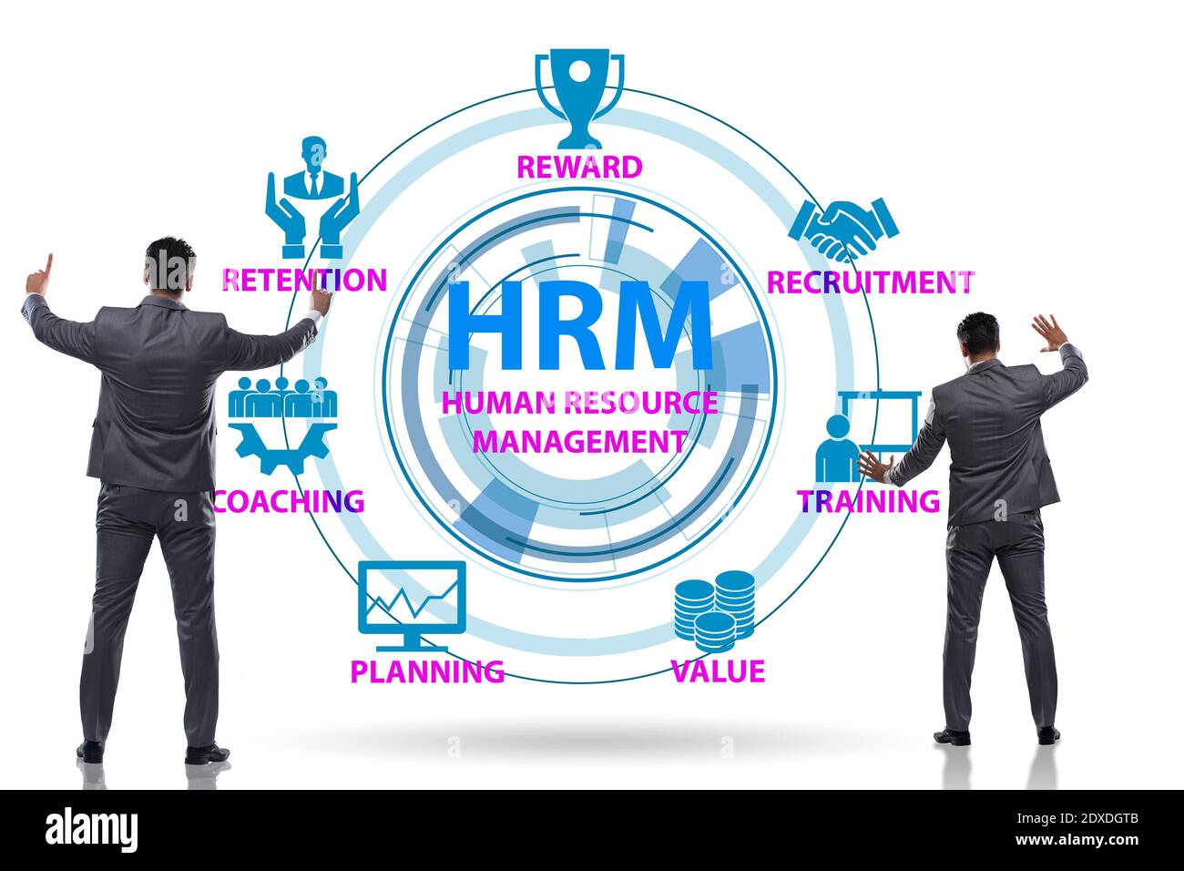 HRM - Human resource management concept with the businessman Stock ...