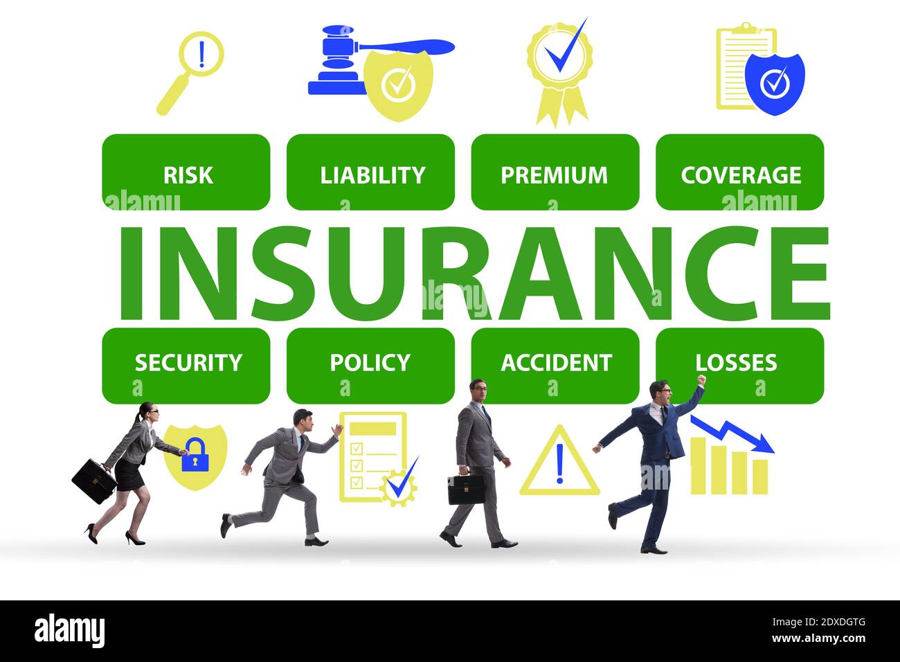 Concept of the various types of insurance Stock Photo - Alamy